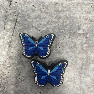 Cute, 1-pc Blue "butterfly" Croc Charm; Charms for Girls & Nurses ...