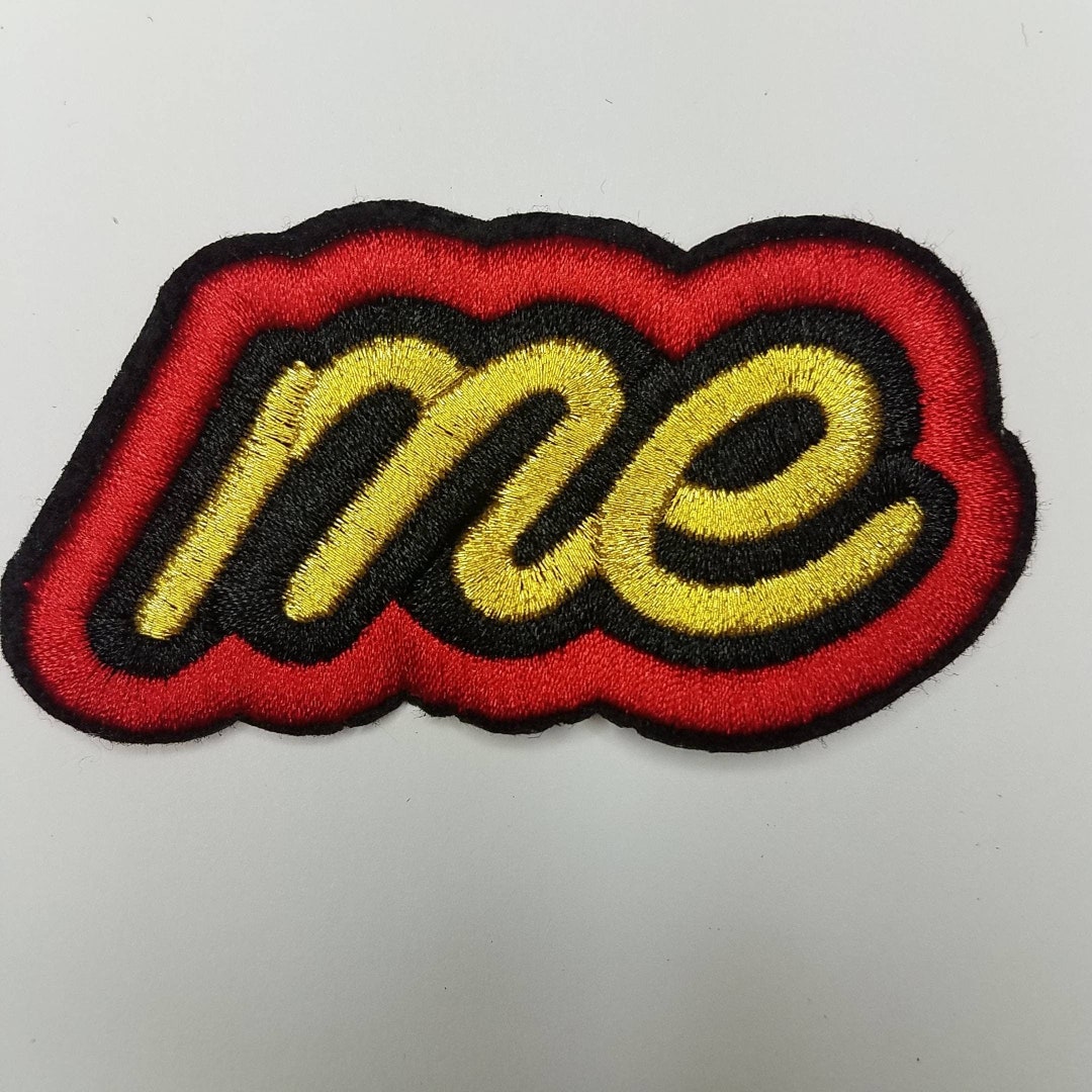 2-pc Set, Metallic "me" Patch, Gold, Black, and Red Iron-on Embroidered ...