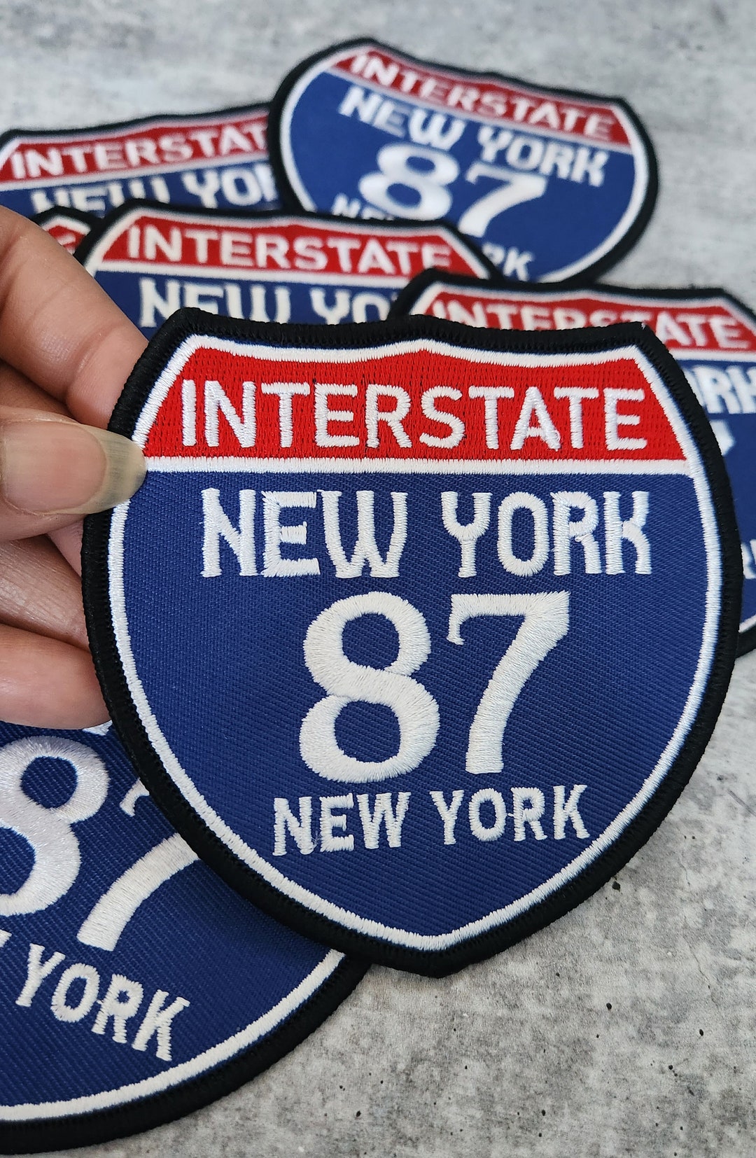 Collectable 1-pc, "new YORK 4" Interstate 87" Iron-on Embroidered Patch ...