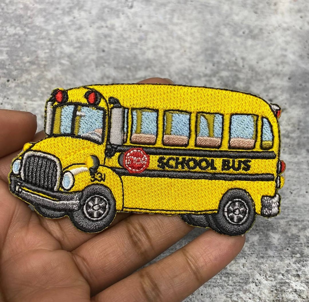 New, "school Bus" 100% Embroidered Patch, Small Iron-on Embroidered ...