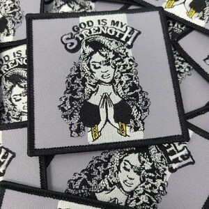 NEW, "god is My Strength" Embroidered Iron-on Patch, Size 3", DIY ...