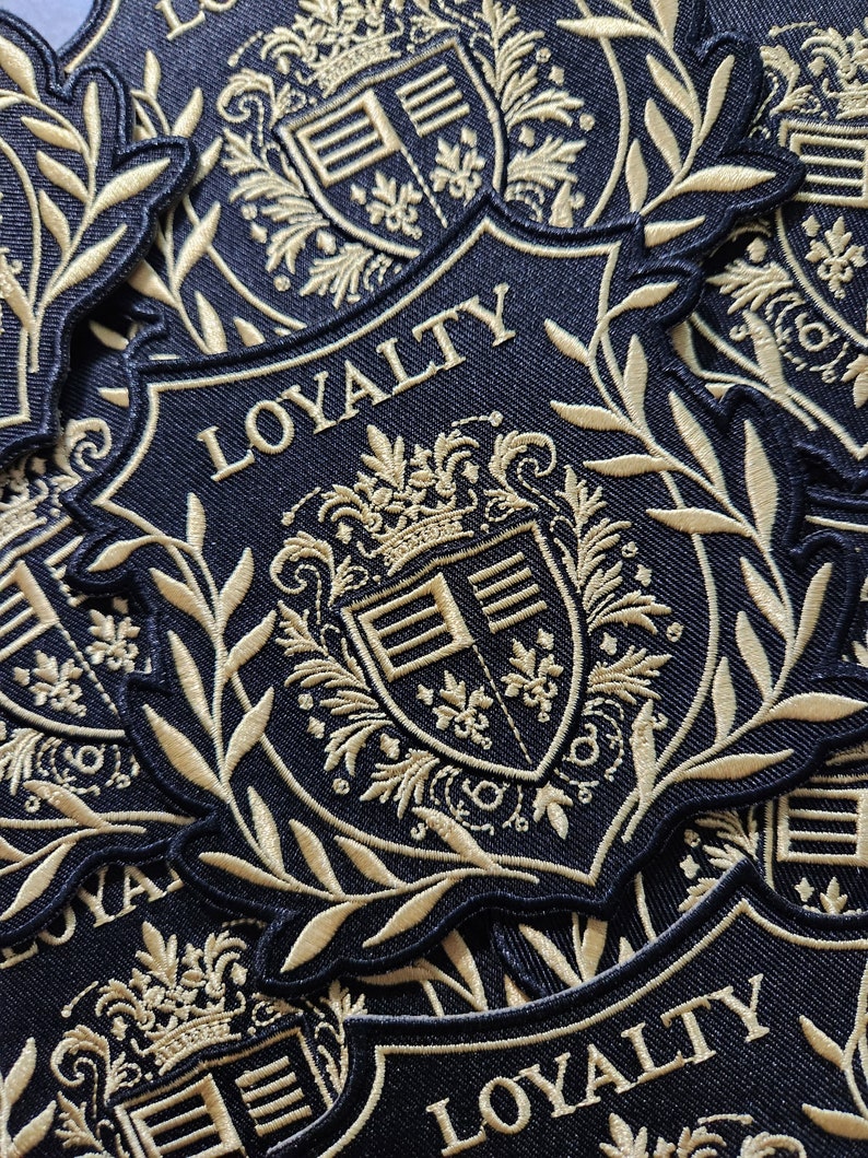 Heraldic Patch,(1-pc) "golden Allegiance Loyalty" Crest Patch, Size 4 ...