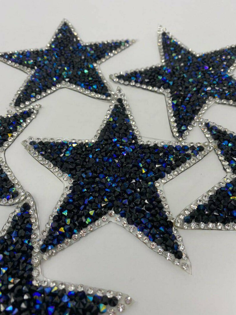 Exclusive Black & Blue Rhinestone star Bling - Etsy