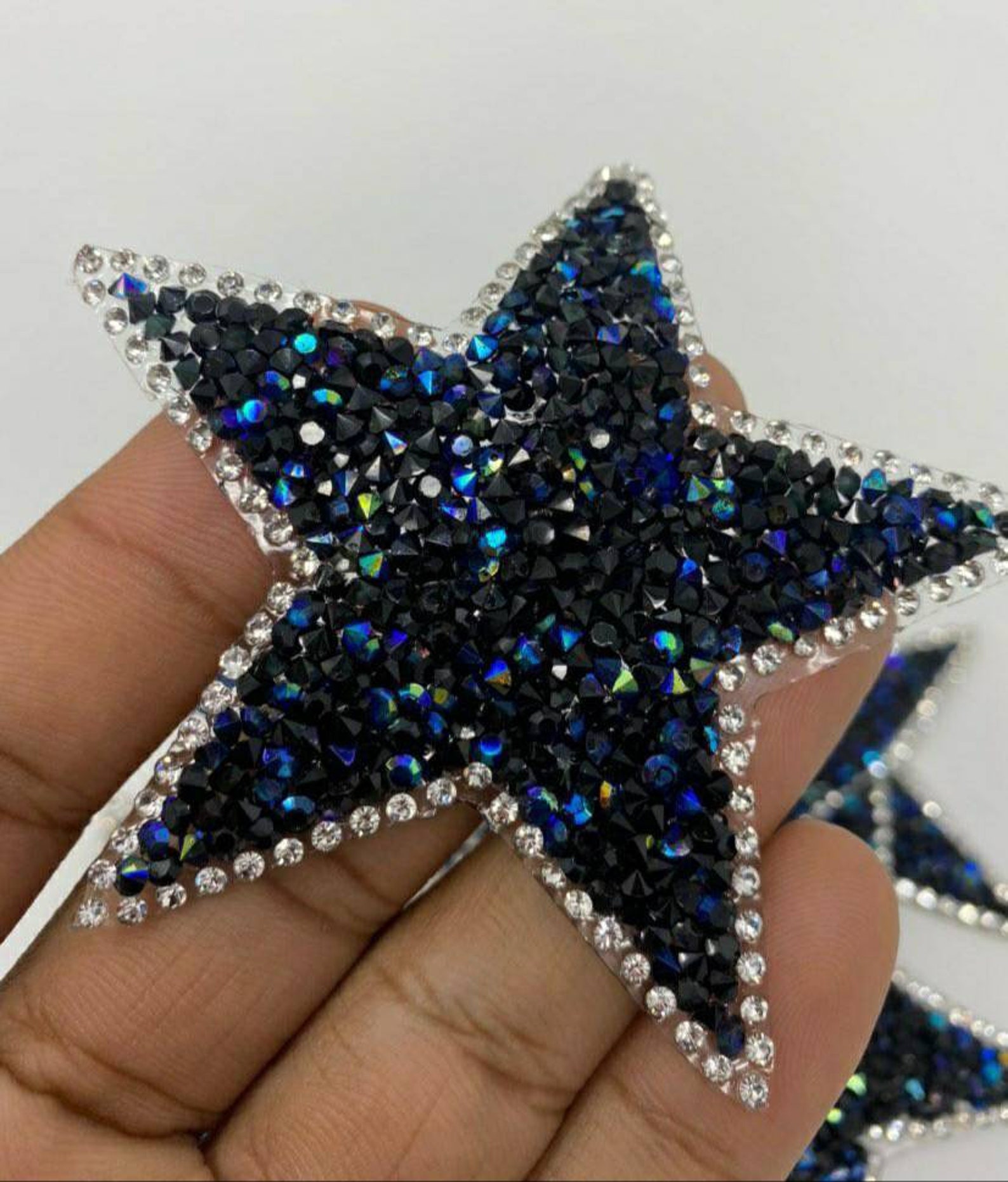 Exclusive Black & Blue Rhinestone star Bling - Etsy