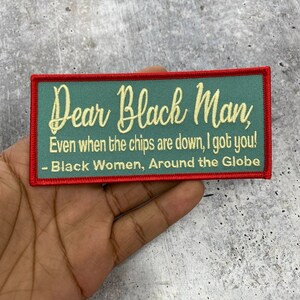Exclusive, "dear Black Man" Iron-on Embroidered Patch, Statement Patch ...