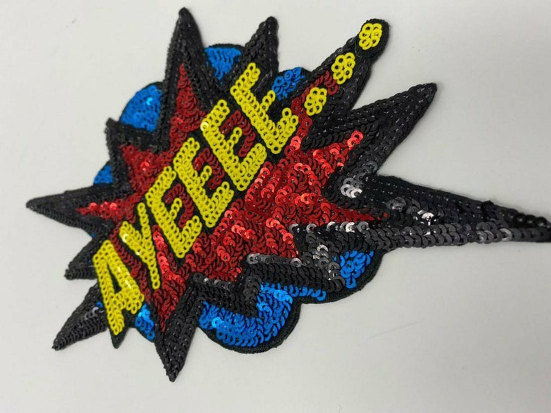 NEW, Sequins "ayeeee..." Starburst Patch, Adorable Emblem, Home Girls ...
