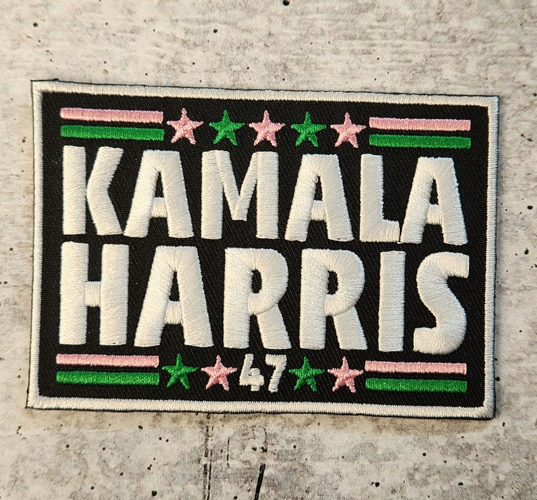Patch Party Club, (1-pc) Kamala Harris "47" PINK & GREEN, Embroidered ...