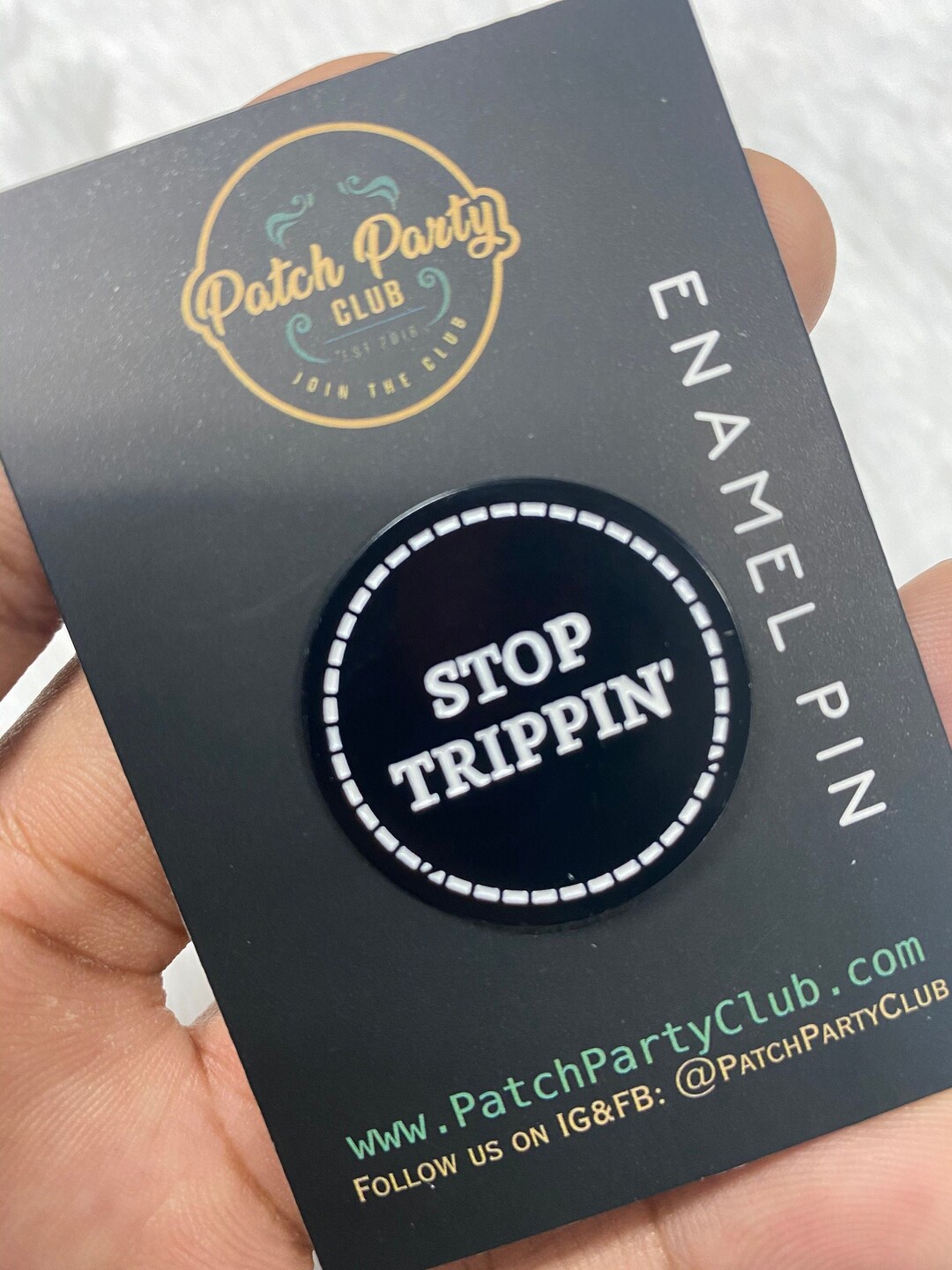 New, Enamel Pin "stop Trippin" Exclusive Lapel Pin, Size 1.77 Inches, W ...