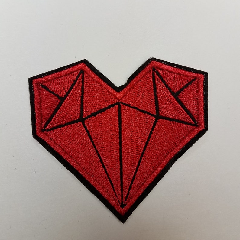 Dope 2-pc Set Red Heart Shaped Diamonds 2-inch Patch Iron - Etsy