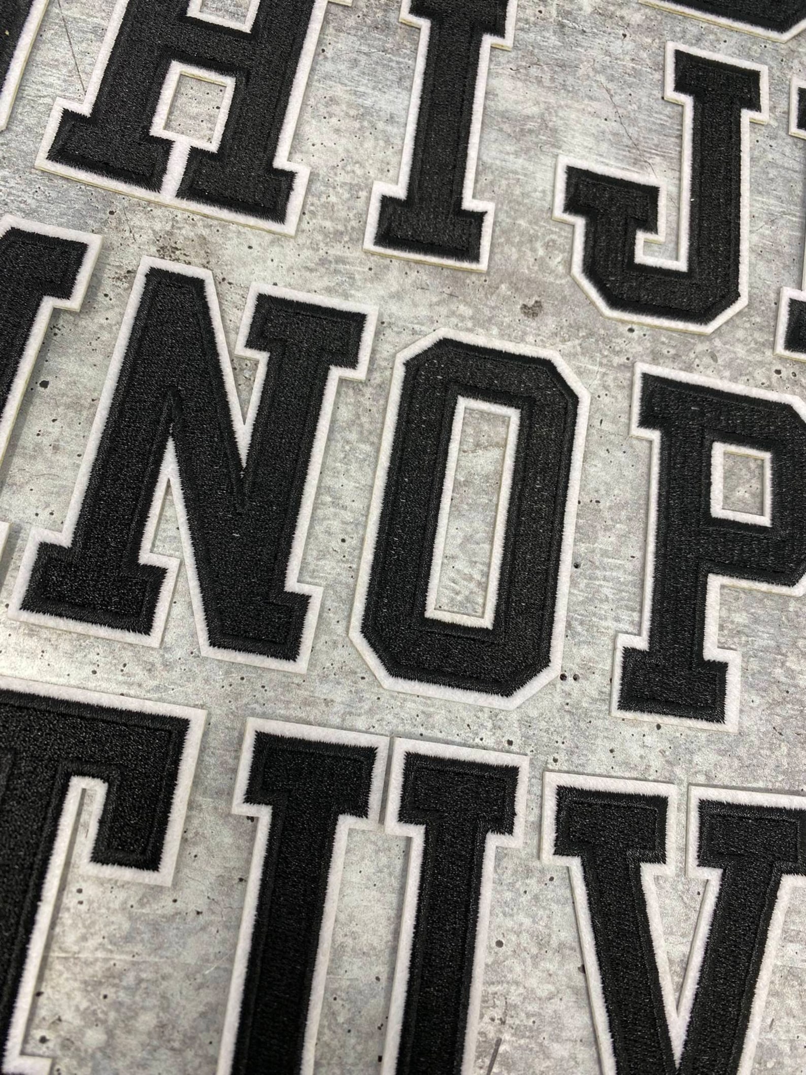 New blk/white 3 Embroidered Letter W/felt | Etsy