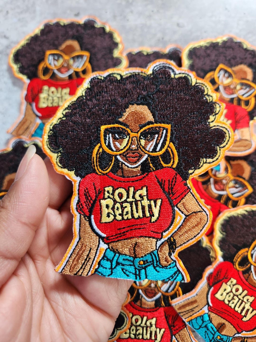 Patch Party Club, "bold Beauty" (1-pc) Afrocentric Embroidered Iron-on ...