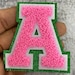 New Arrival, PINK Chenille, Green Glitter, W/ White Felt, Size 2.75 ...