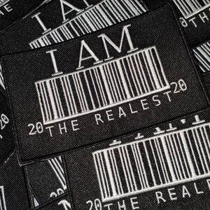 New Arrival, "i Am the Realest 20|20" Patch With Barcode, Iron-on ...