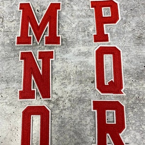 New, "red" 3" Embroidered Letter W/ White Felt, Varsity Letter Patch, 1 ...
