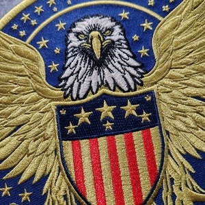 Heraldic Patch,(1-pc) "majestic Eagle" Flight Crest Patch, 8" Iron-on ...