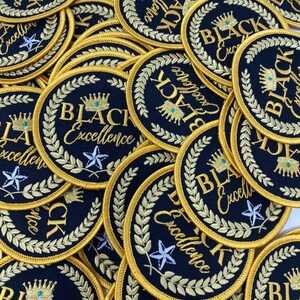 Pro Black "black Excellence" Popular Patch, 4-inch Circular Iron-on ...