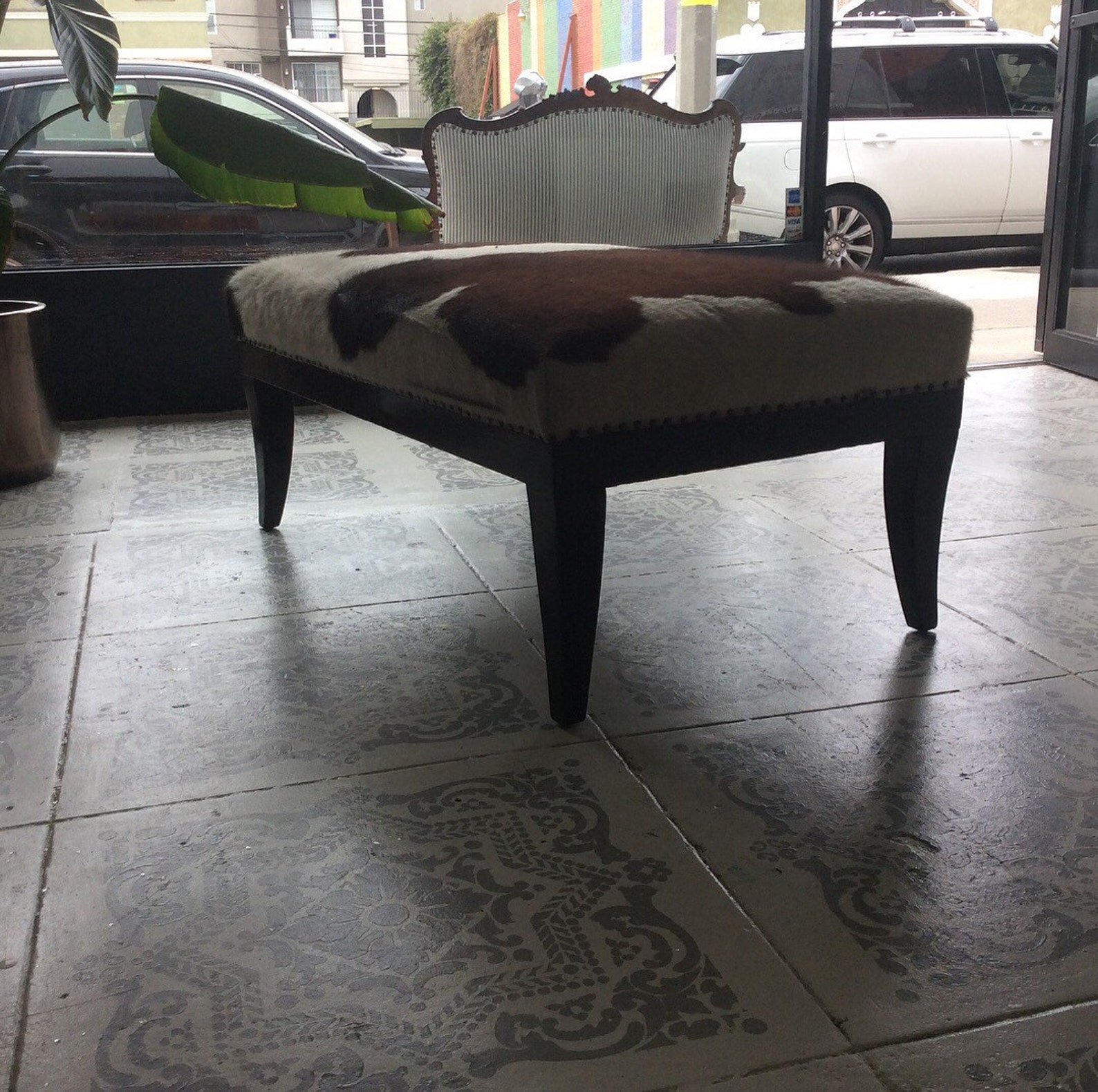 Cow Hide Ottoman - Etsy