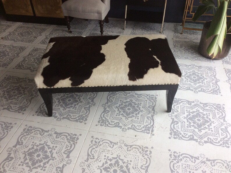 Cow Hide Ottoman - Etsy