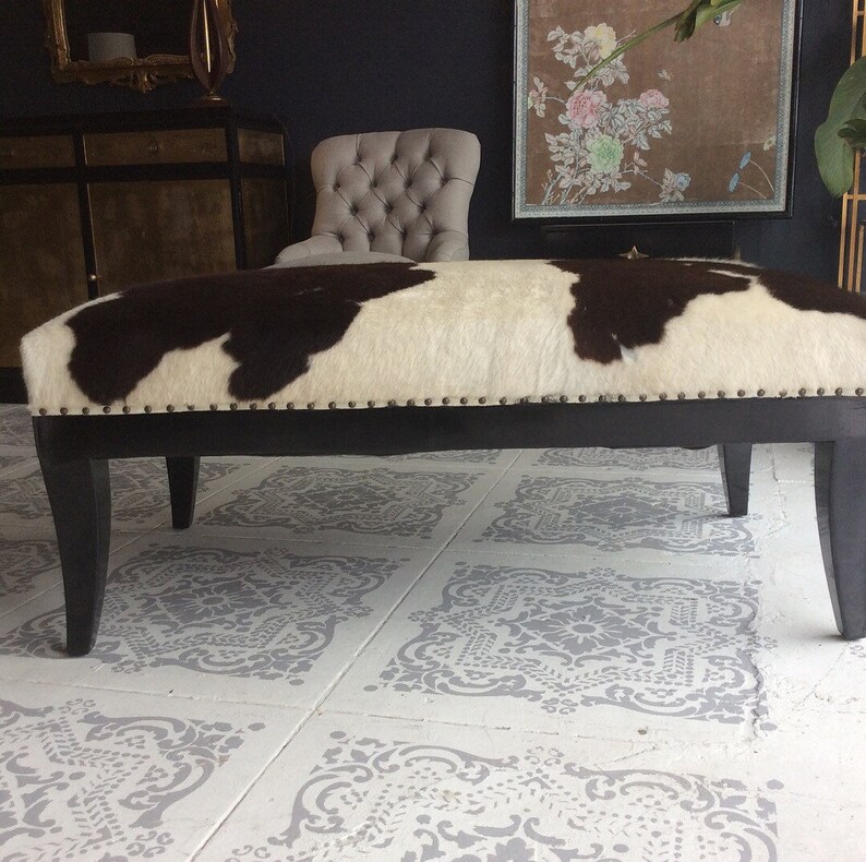 Cow Hide Ottoman - Etsy