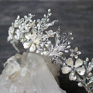 Tiara Bridal Tiara GENEVIEVE Tiara Rose Gold Ruby Tiara Wedding Crown ...