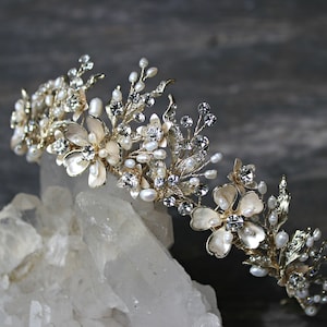 Tiara Bridal Tiara GENEVIEVE Tiara Rose Gold Ruby Tiara Wedding Crown ...