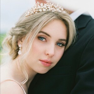 Tiara Bridal Tiara GENEVIEVE Tiara Rose Gold Ruby Tiara Wedding Crown ...