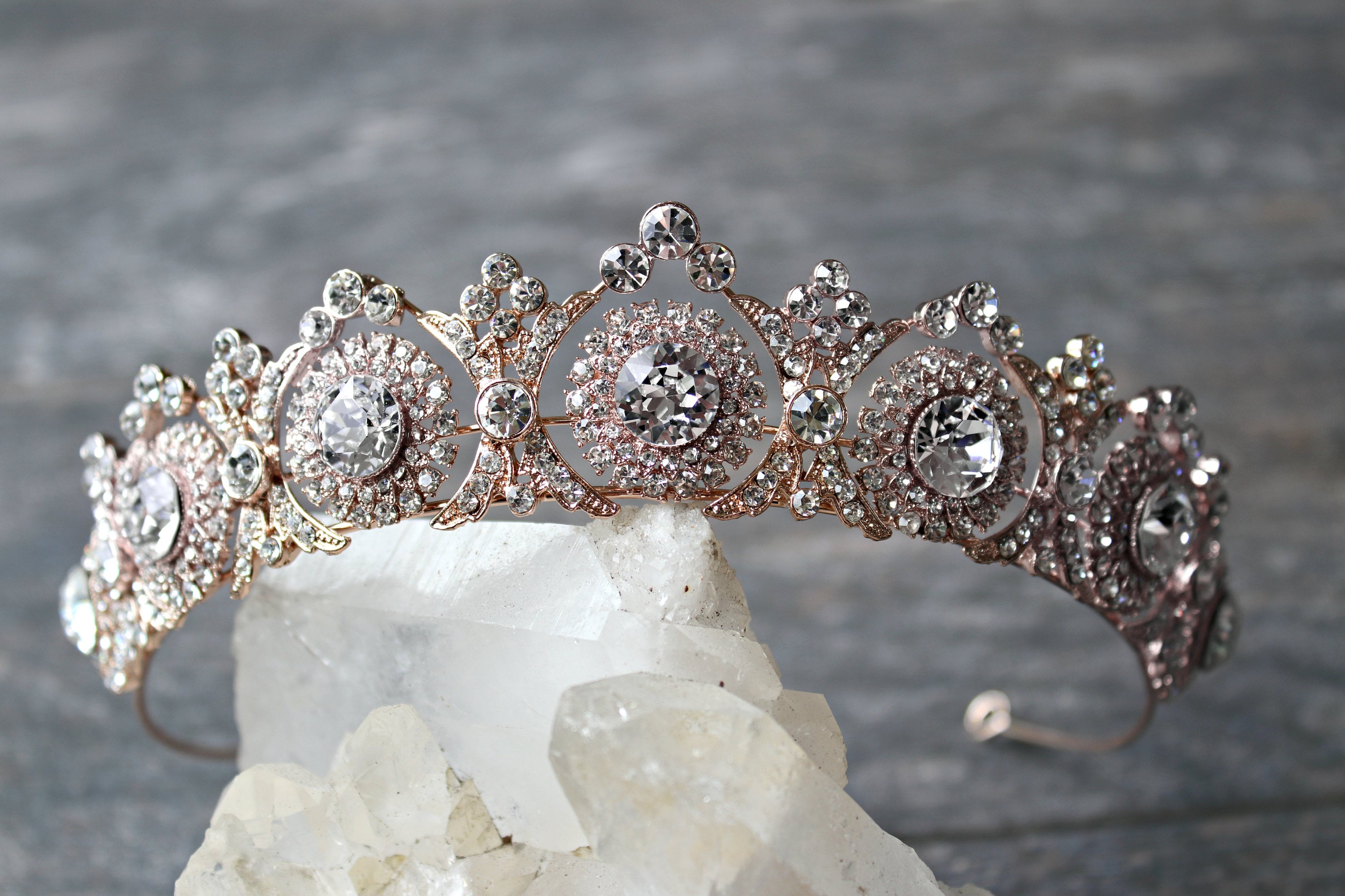 Bridal Tiara NOBLESSE Tiara Rose Gold Tiara Silver Tiara Crown - Etsy ...