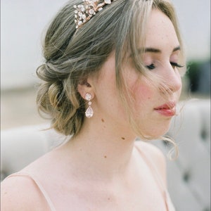 Tiara Bridal Tiara GENEVIEVE Tiara Rose Gold Ruby Tiara Wedding Crown ...