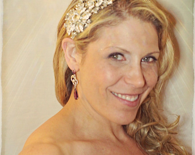 Swarovski Crystal Bridal Headband -FREYA Wedding Crown, Rhinestone ...