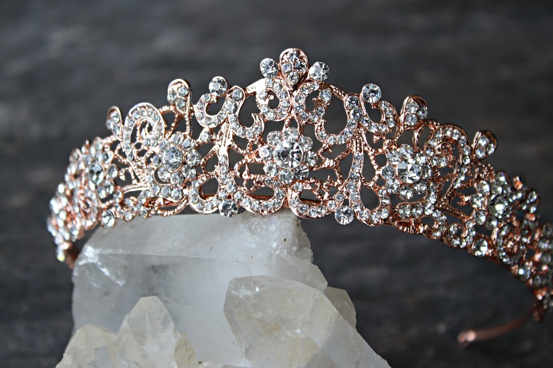 Rose Gold Tiara ELLA Tiara Rose Gold Bridal Tiara Wedding Crown ...