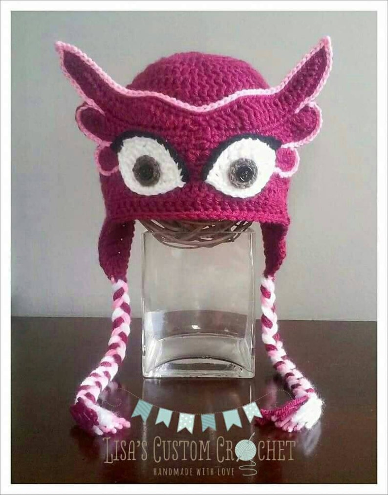PJ Masks Inspired Owlette Crochet Hat Pattern - Etsy UK