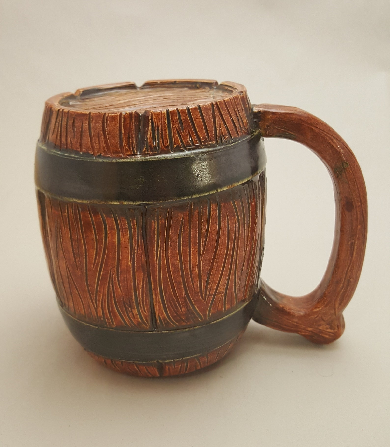 Handmade Ceramic Barrel Mug | Etsy