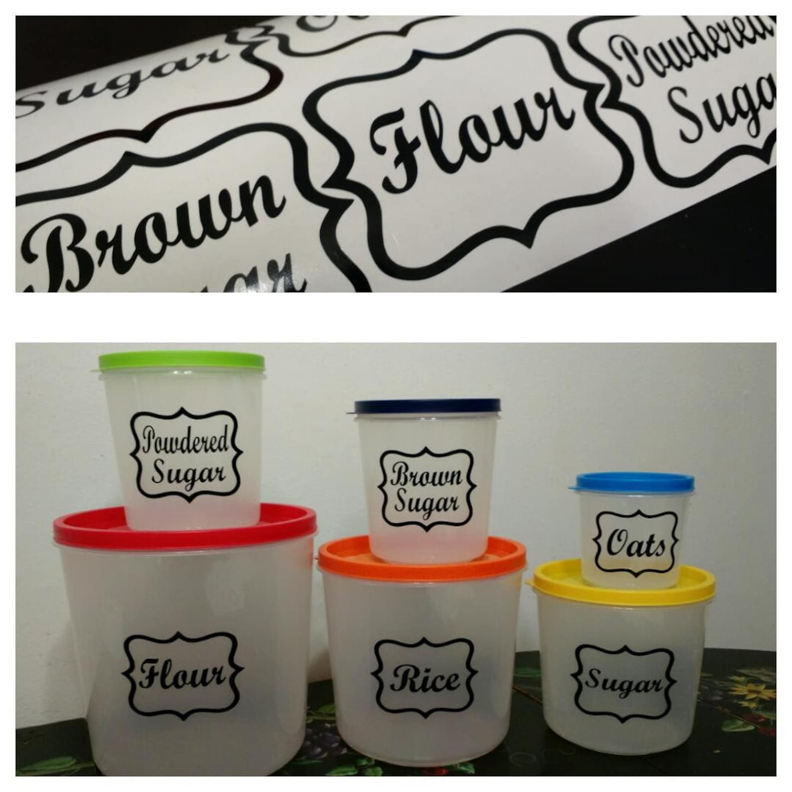 Kitchen Canister Labels | Your Choice of 6 - Etsy