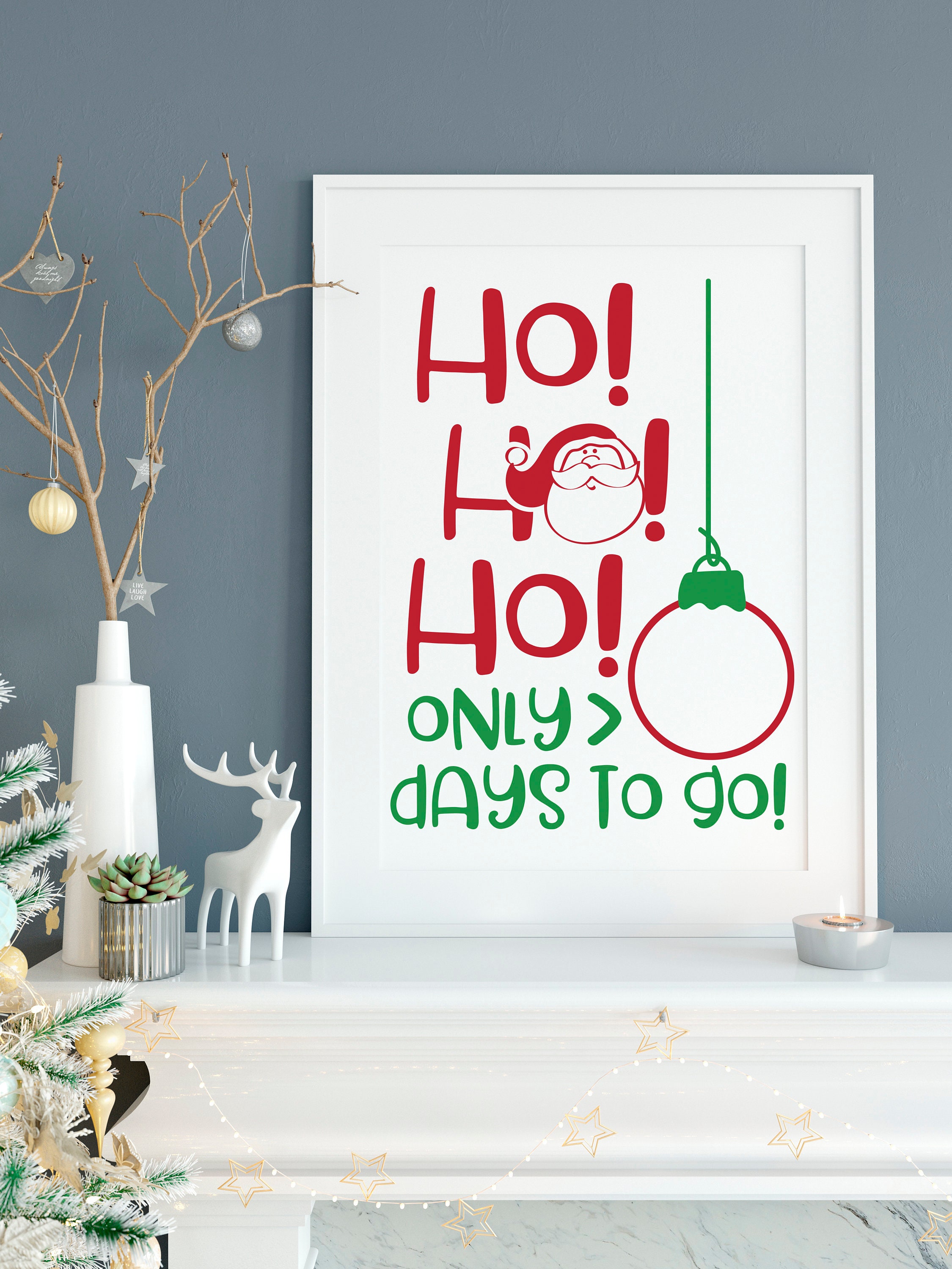 Santa Christmas Countdown (vinyl Decal Only) - Etsy