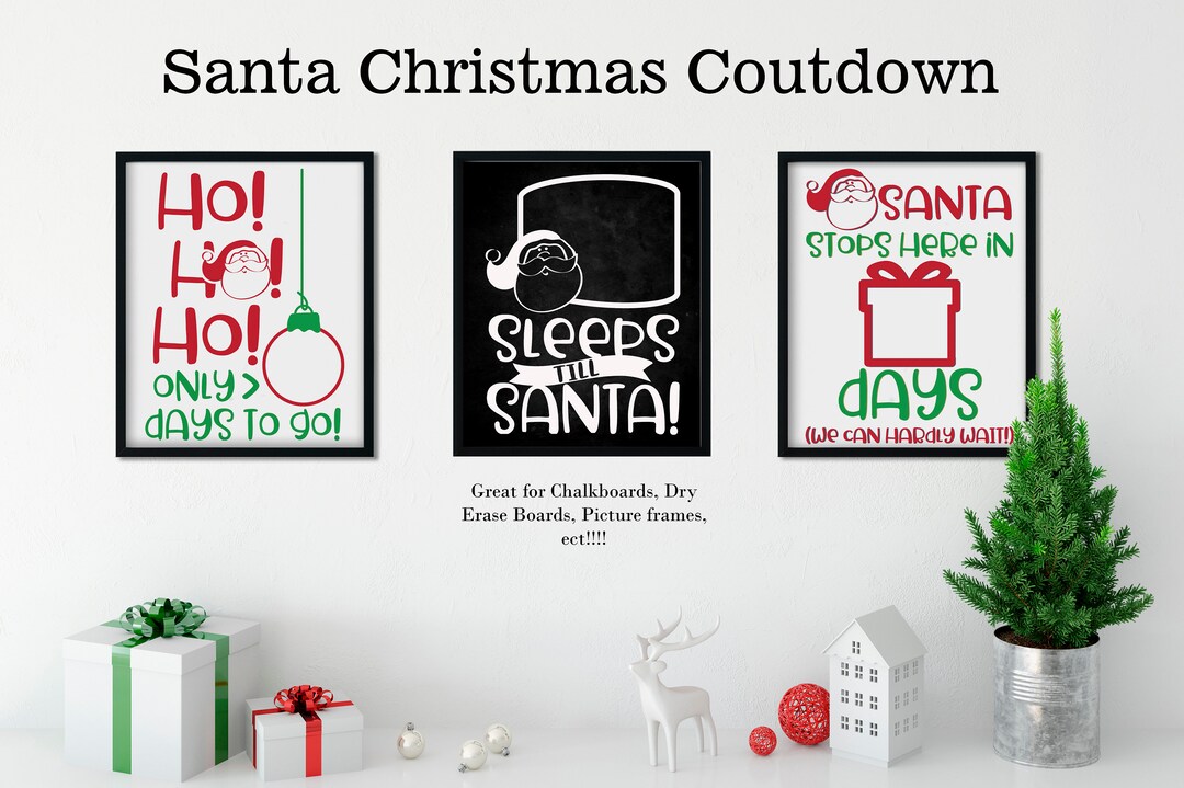 Santa Christmas Countdown (vinyl Decal Only) - Etsy