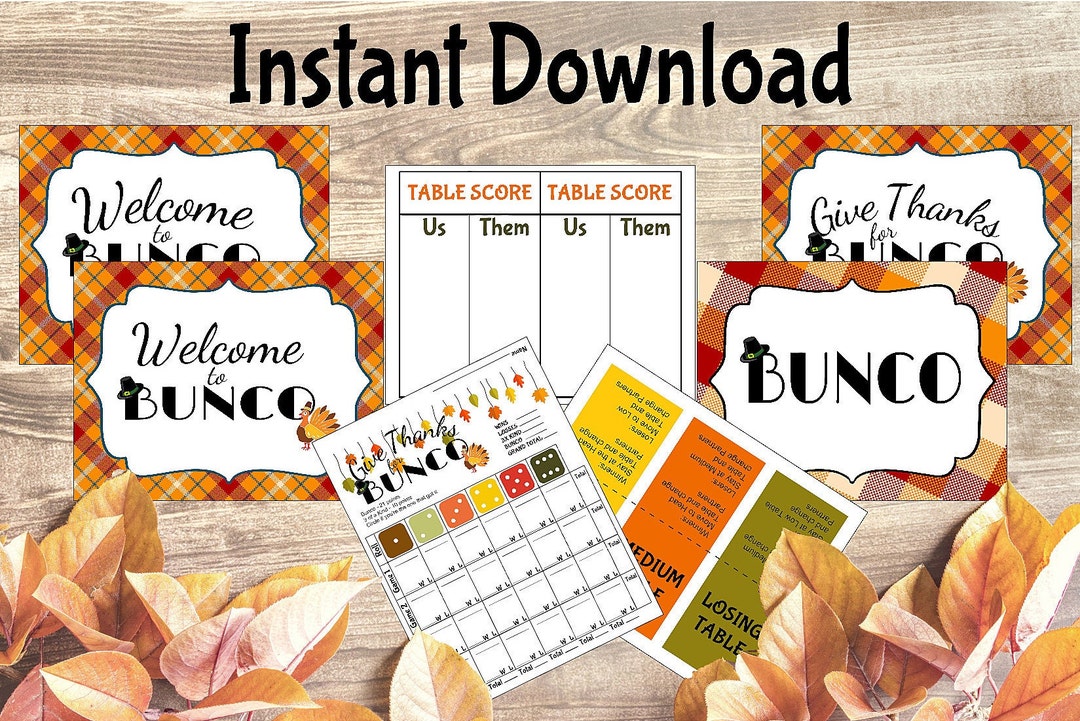 Give Thanks for Bunco Bundle, Thanksgiving Bunco, Printable Bunco Score ...