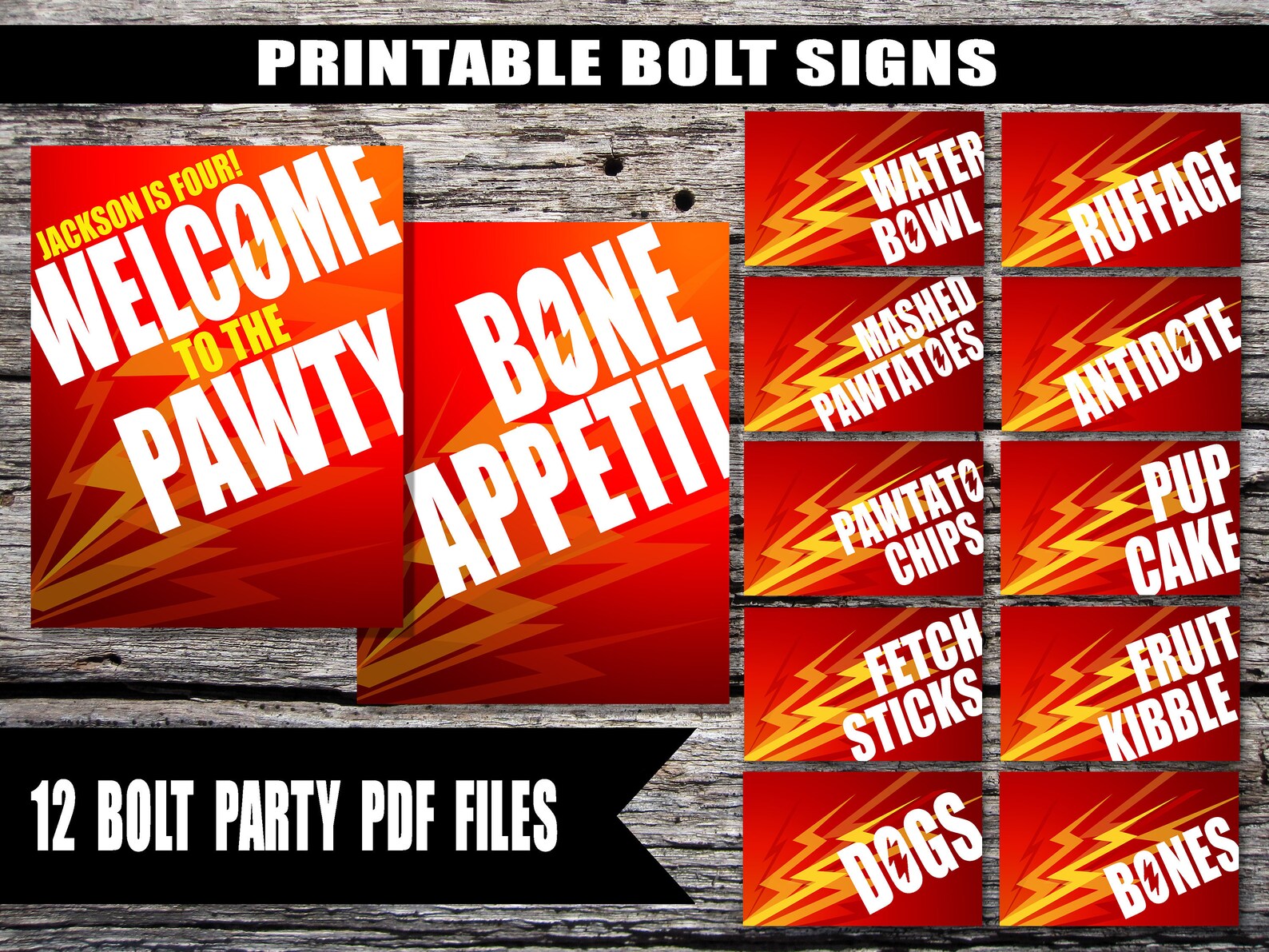 Bolt Birthday Party Decor / Bolt Party Decorations / Bolt Printable ...