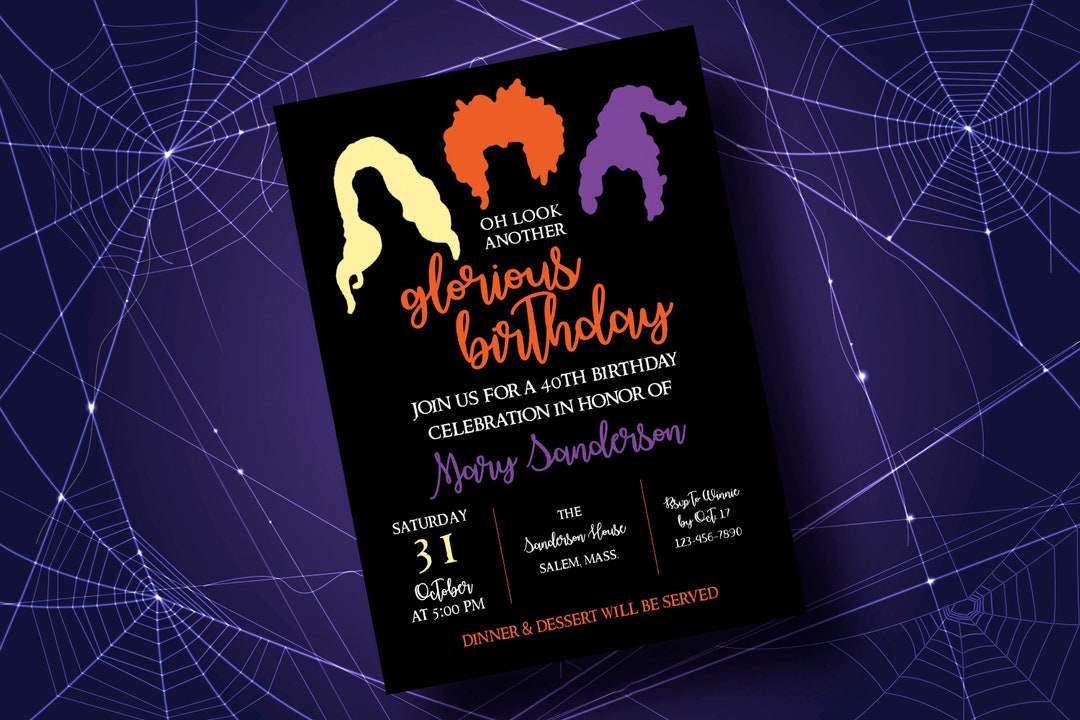 Hocus Pocus Birthday Party Invitation, Halloween Birthday Party ...