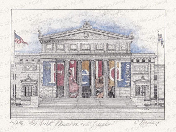 Field Museum & Friends Hand-tinted Print from Original | Etsy