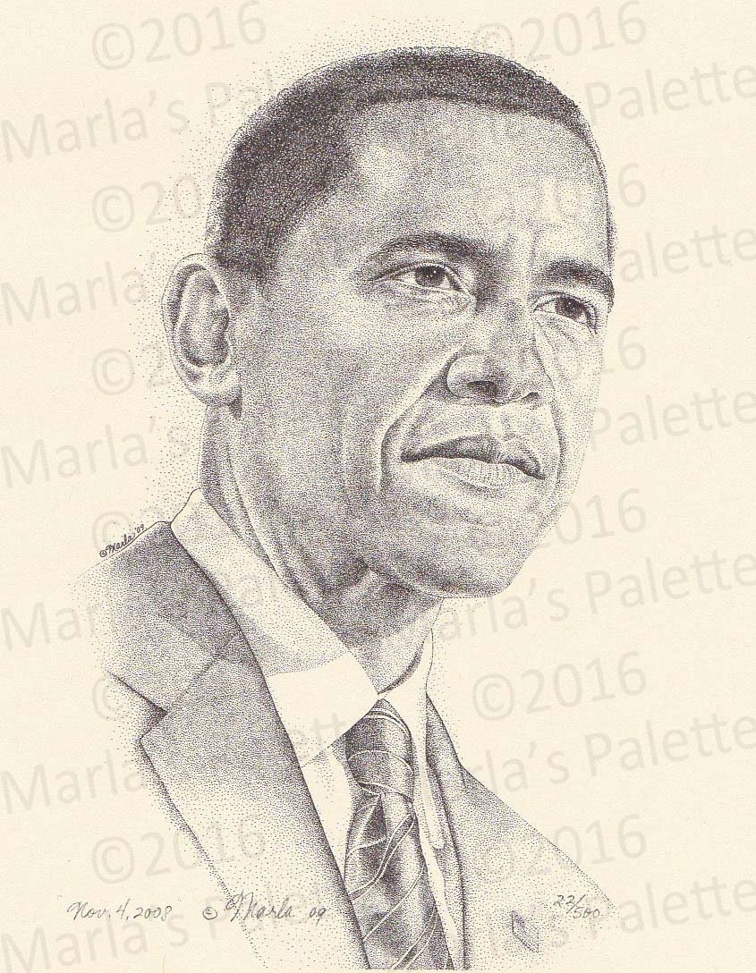 President Barack Obama 11x14 B&W Portrait Signed and Numbered Print ...