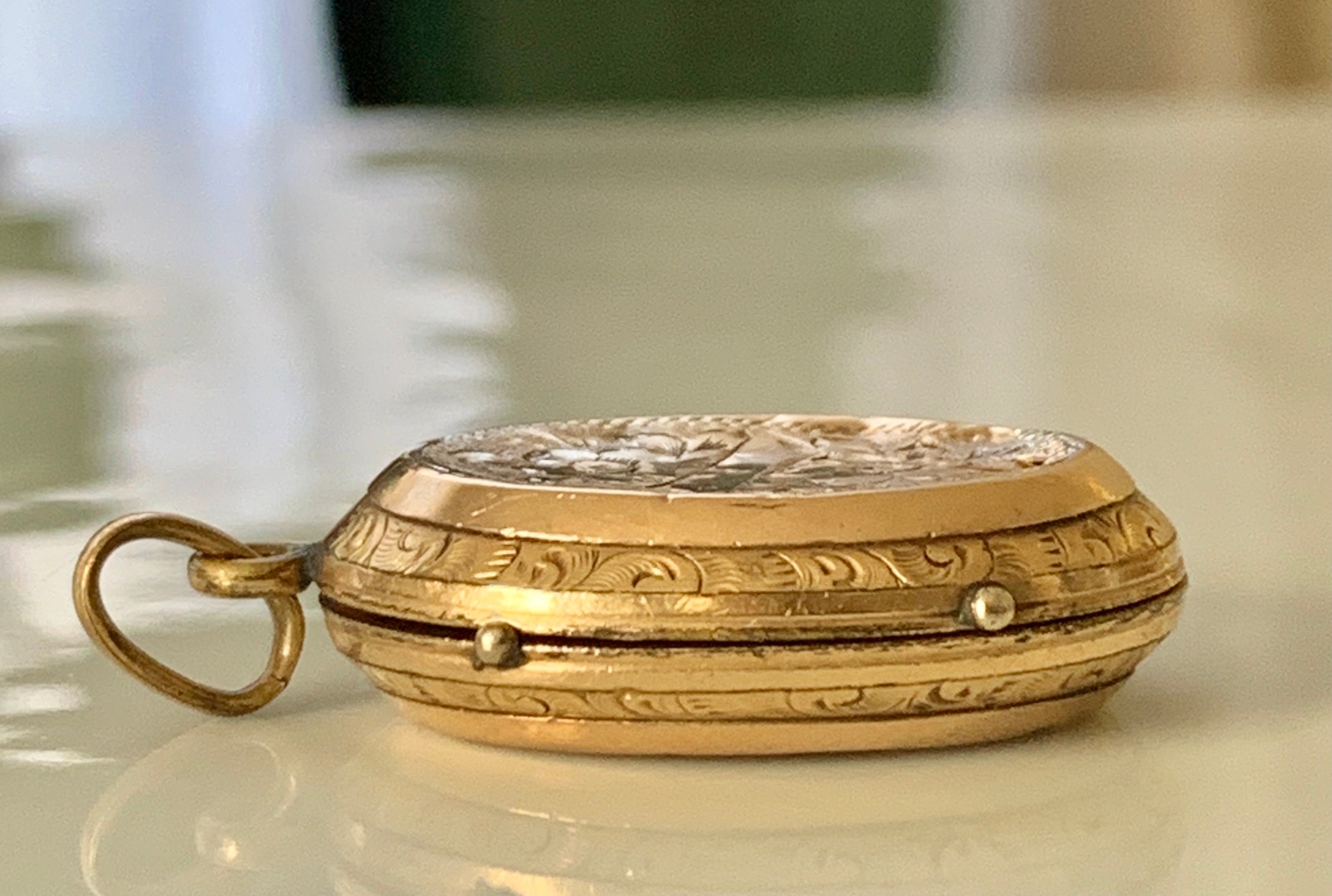 Locket 14K Victorian Photo Locket with Enamel Design 1800s | Etsy