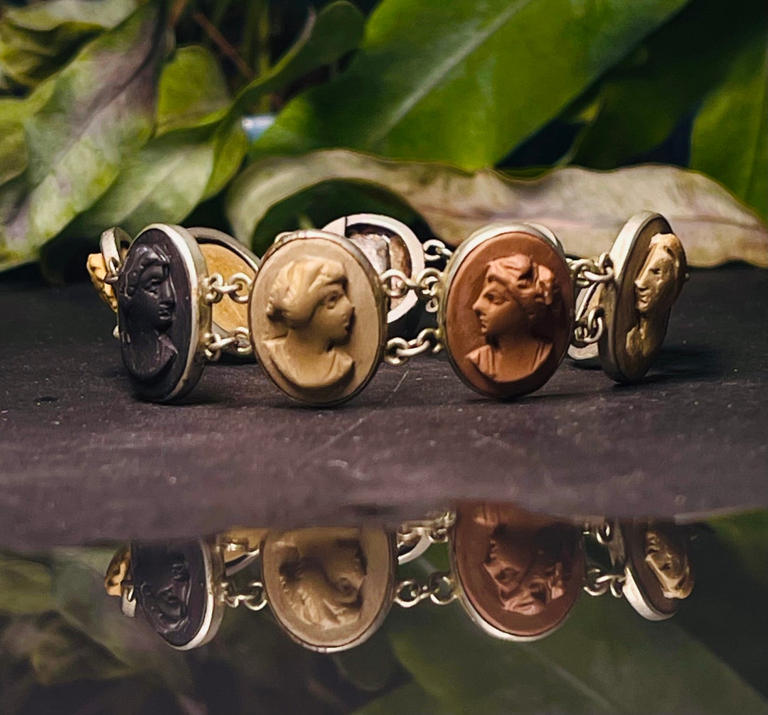 Lava Cameo Bracelet Sterling Silver Italian Lava Cameo Jewelry From ...