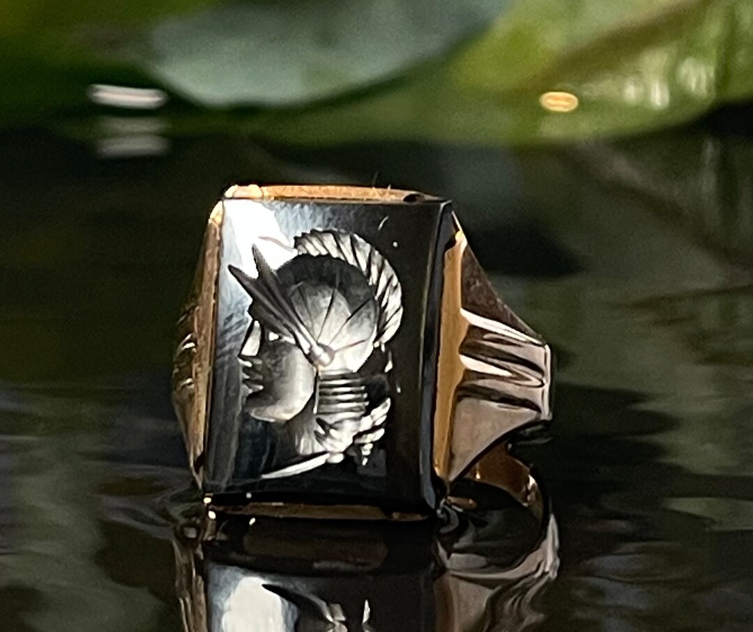 Signet Ring Statement Cameo Intaglio Ring Antique Signet Ring - Etsy