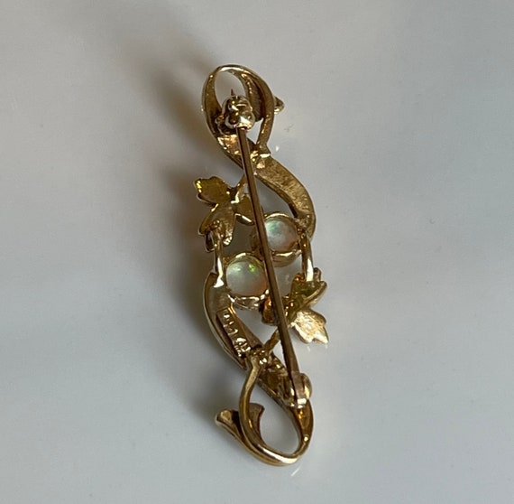 Opal Pendant 14K Eternity Symbol Opal Pin Seed Pearl … - Gem