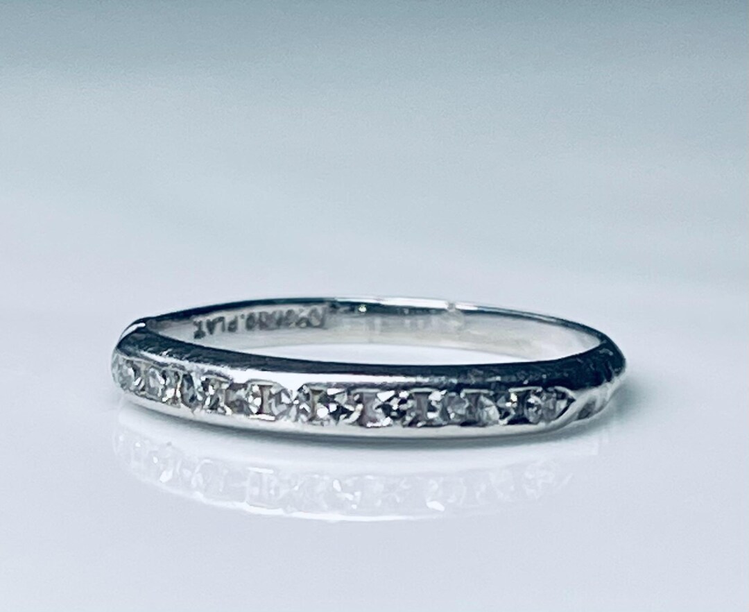 Platinum Wedding Band Platinum Diamond Wedding Band Vintage Platinum ...