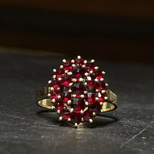 Victorian Rose Cut Garnet Ring 14K Rose Gold Antique Bohemian Garnet ...