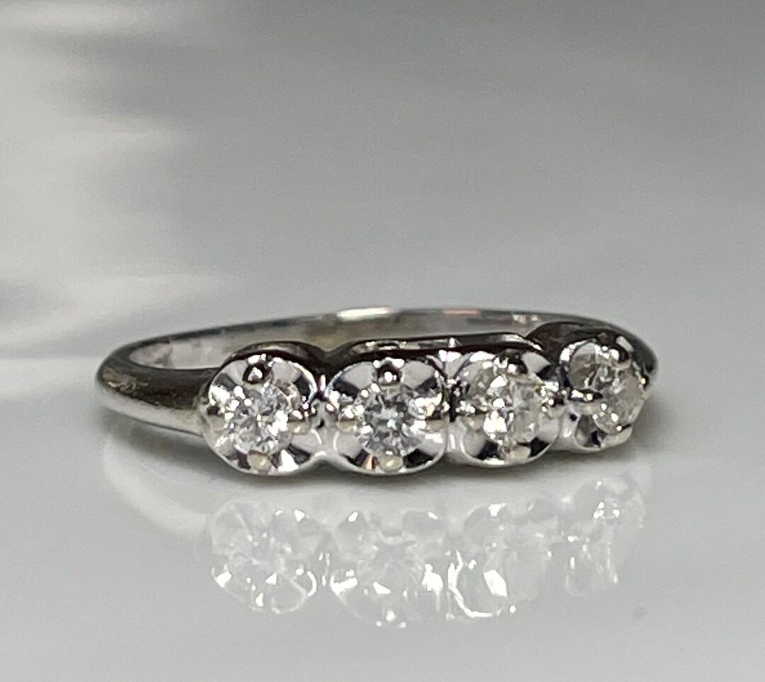 Wedding Ring Vintage Antique Diamond Wedding Band Ring Art Deco .30 Ct ...