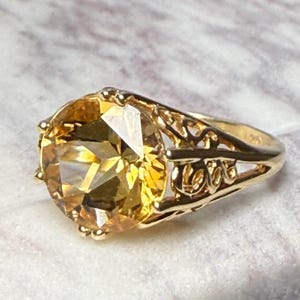 Citrine Ring 14K Gold Filigree Citrine Engagement Ring November ...