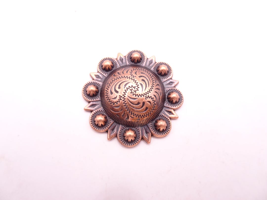 Antique Copper 1.25" Flat Back Concho - Acconchns - Etsy