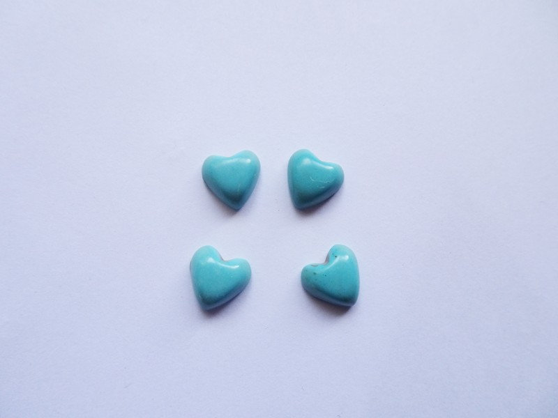 12mm turquesa howlite flat back heart cabochons 5pcs - Etsy España